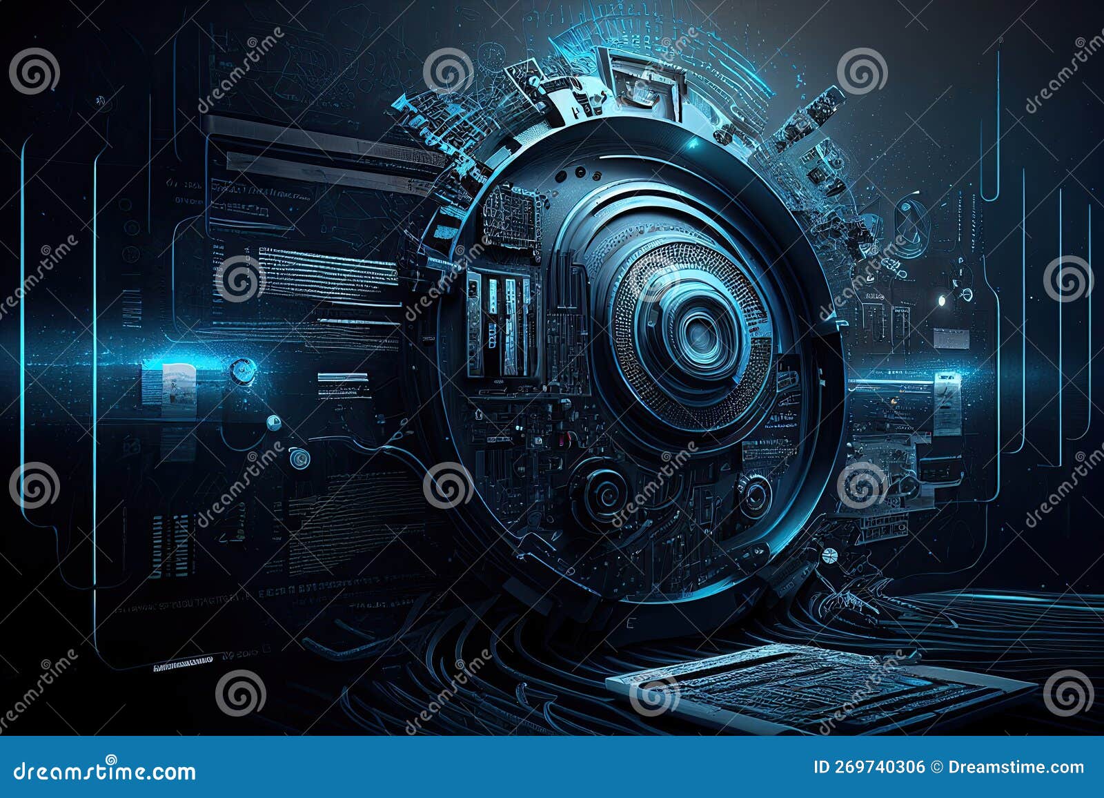 Technology Background Blue Glow Light, Abstract Digital Graphic Design ...