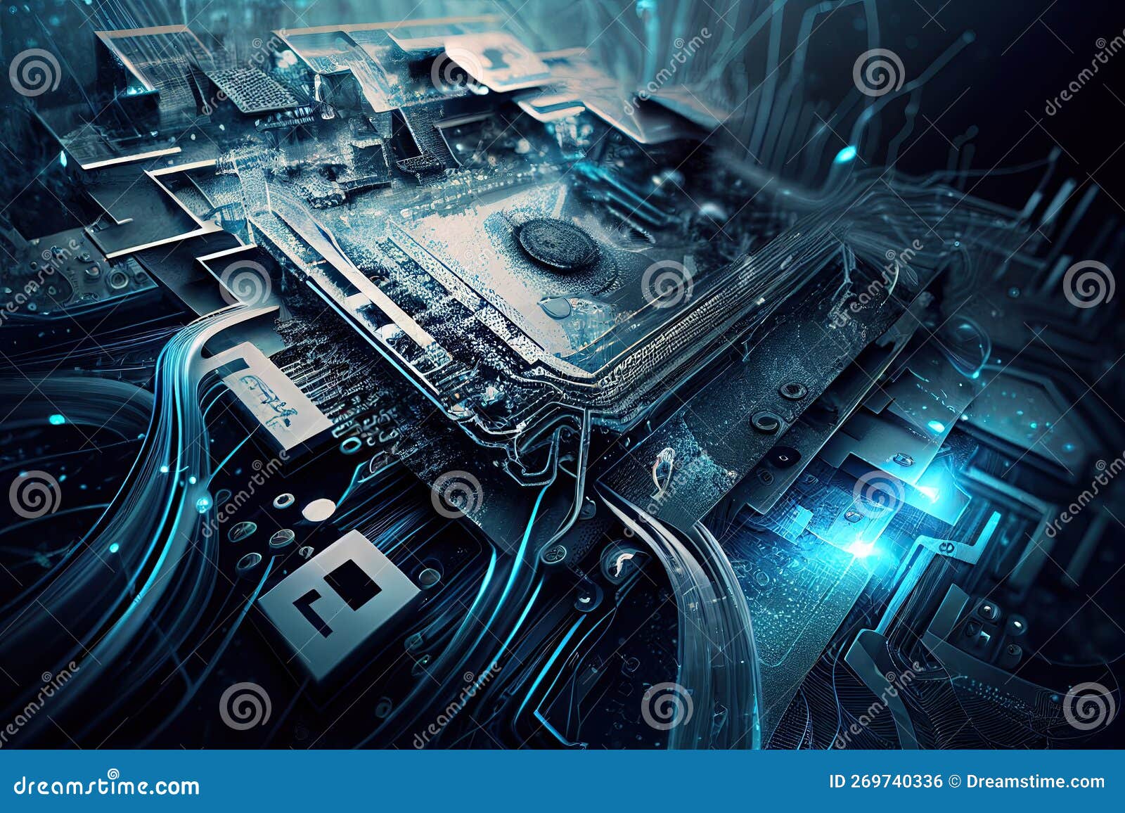Technology Background Blue Glow Light, Abstract Digital Graphic Design ...