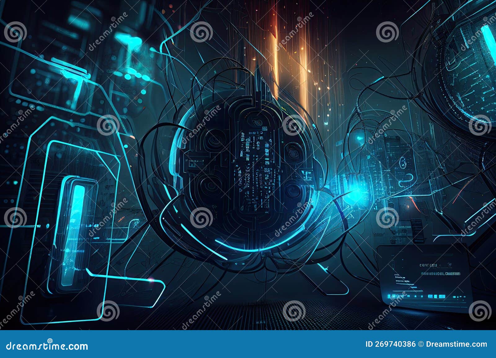 Technology Background Blue Glow Light, Abstract Digital Graphic Design ...