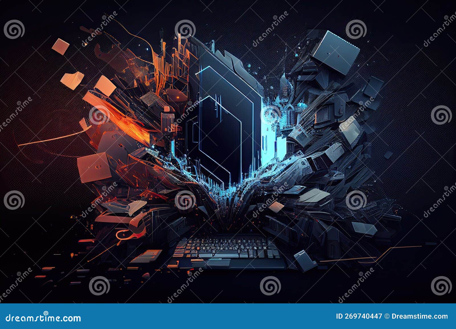 Technology Background Blue Glow Light, Abstract Digital Graphic Design ...