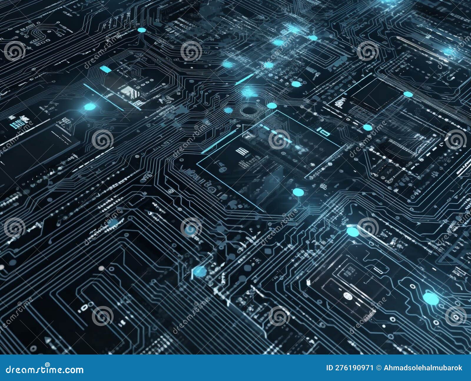 Technology Background with Blue Neon Light Stock Illustration ...