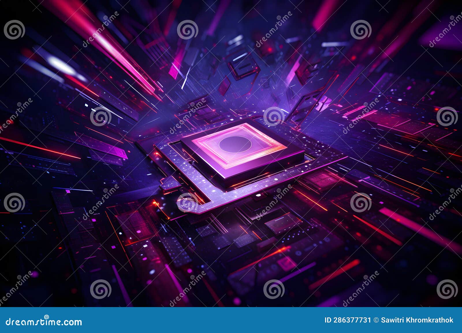 Technology Background with Code Glowing Lights Abstract Design Concept ...