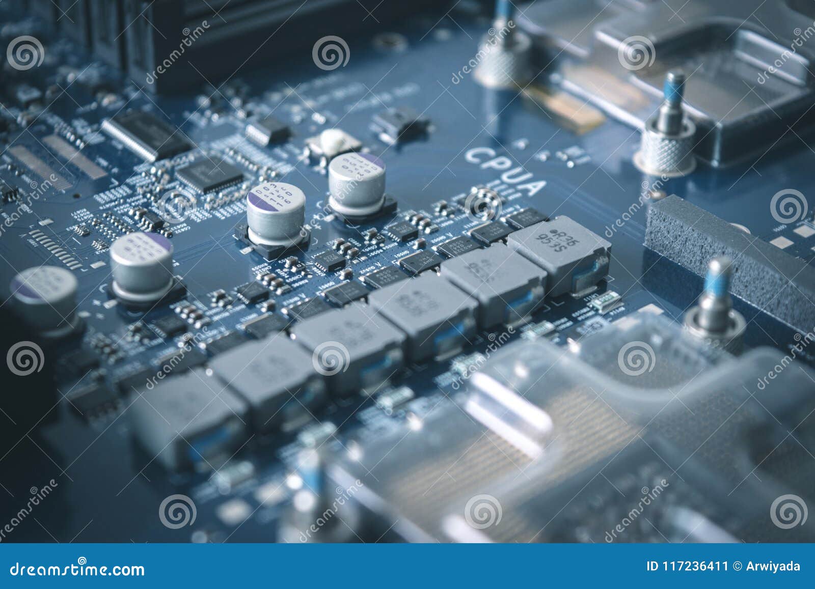 Technology Background with Computer Processors CPU Concept Blue Stock ...