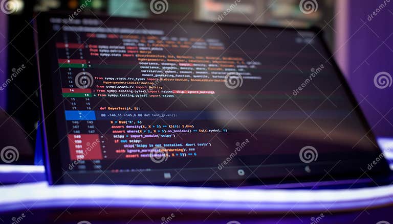 Technology Background. Computer Script. Programming Code Abstract Screen of Software Developer ...
