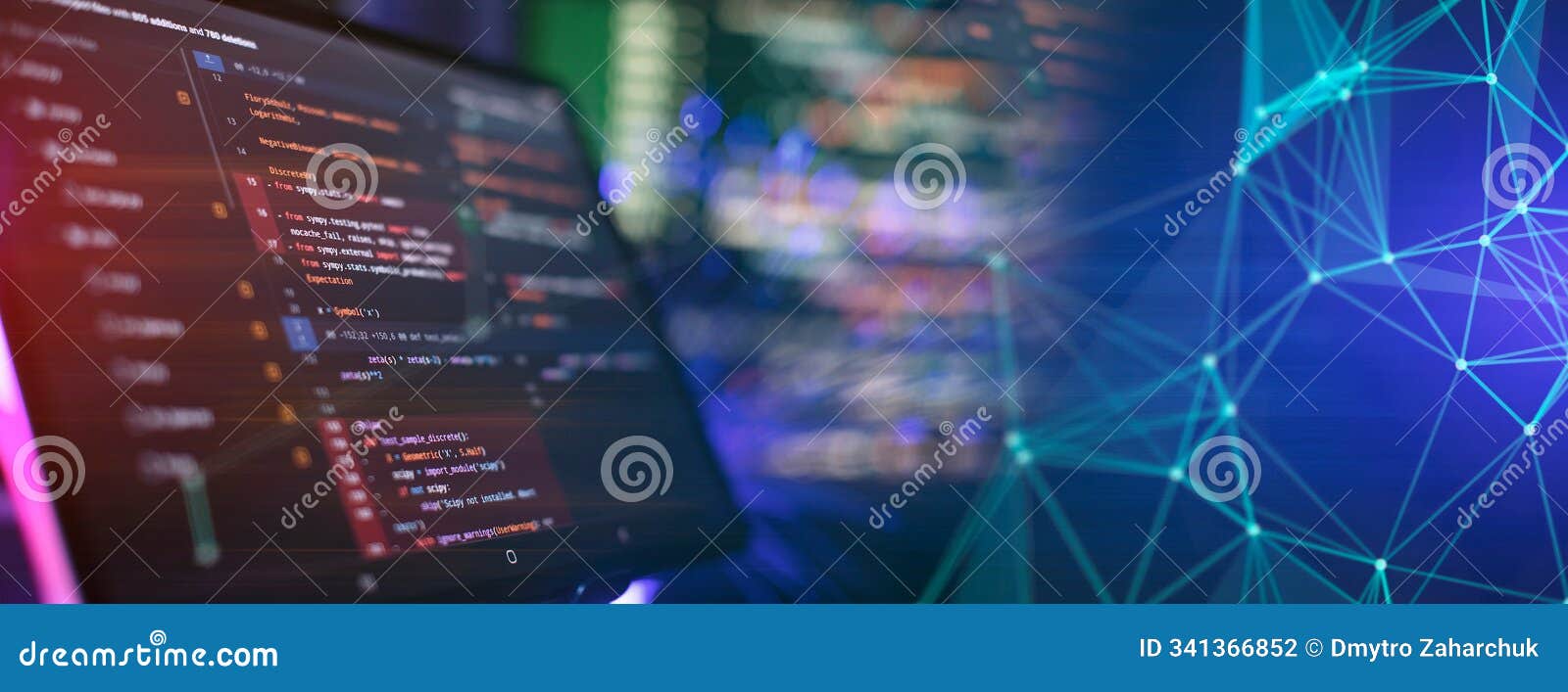 Technology Background. Computer Script. Programming Code Abstract Screen of Software Developer ...