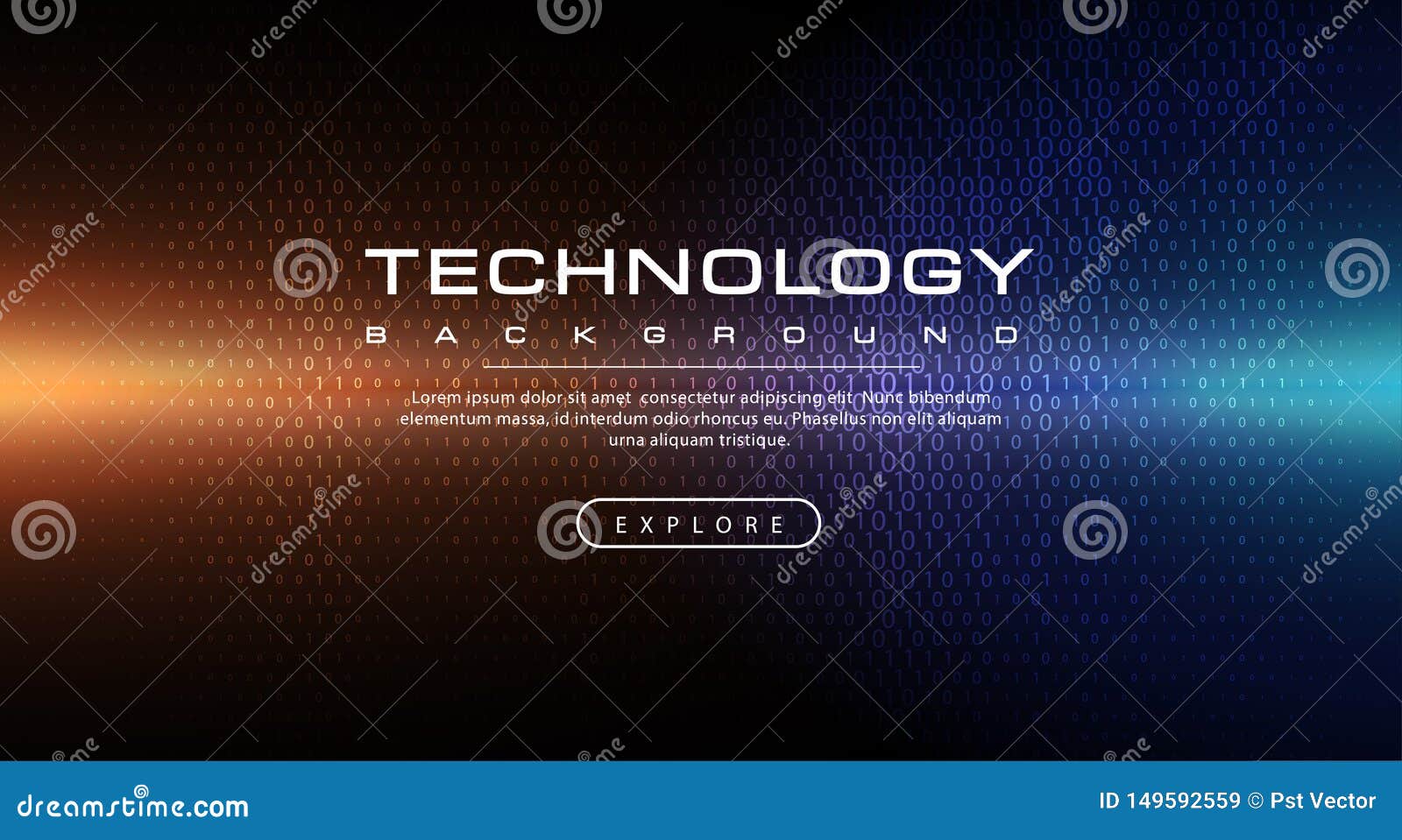Technology Background Concept with Abstract Binary Code Text Light ...