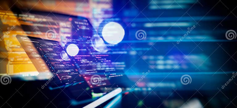 Technology Background. Development, Programming and Coding Technology ...