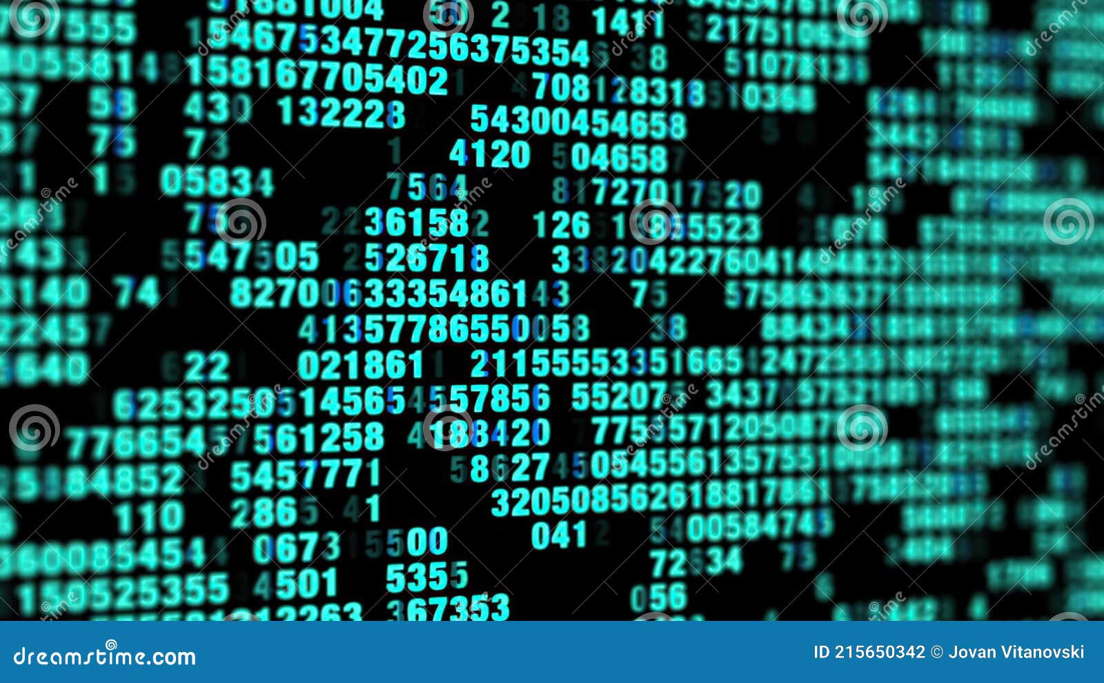 Technology Background with Digital Numbers Blinking Stock Illustration ...