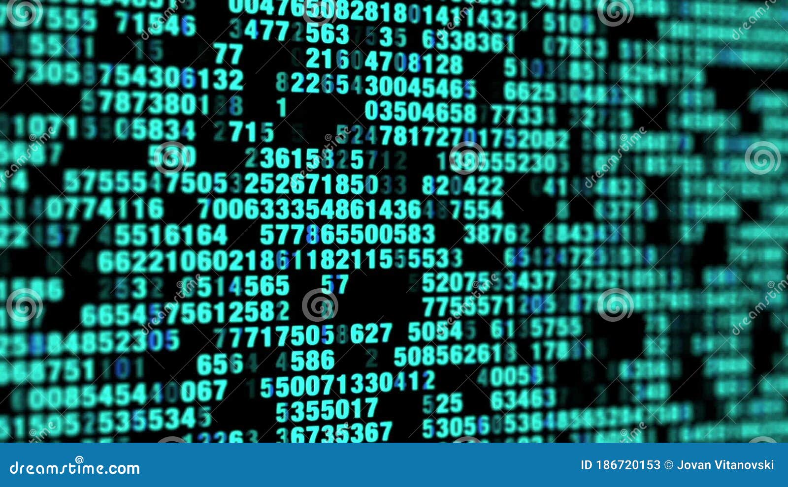 Technology Background with Digital Numbers Stock Video - Video of ...