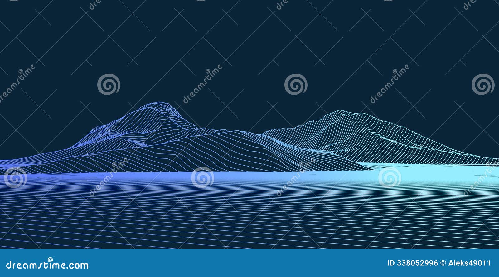 Technology Background. Digital Terrain Cyberspace in the Mountains with ...