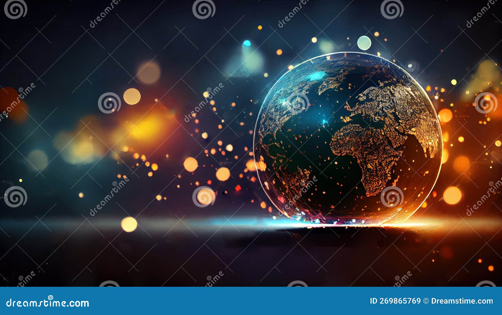Technology Background with Earth Globus Stock Illustration ...