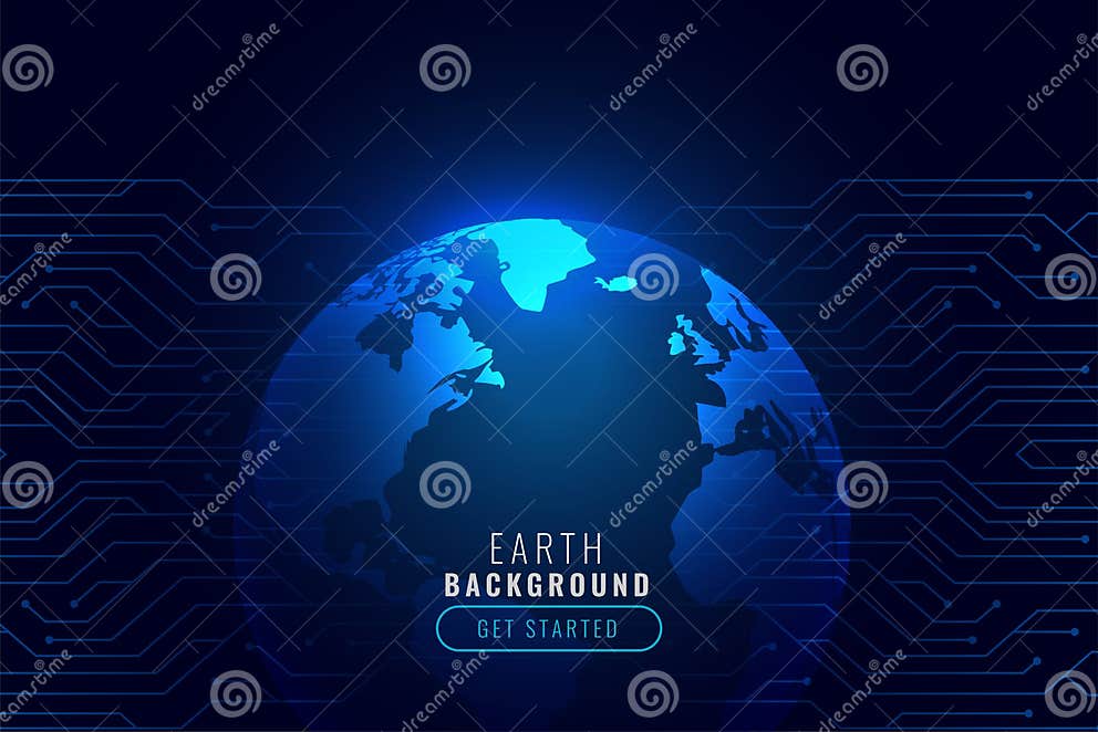 Technology Background with Earth Shape Stock Vector - Illustration of ...