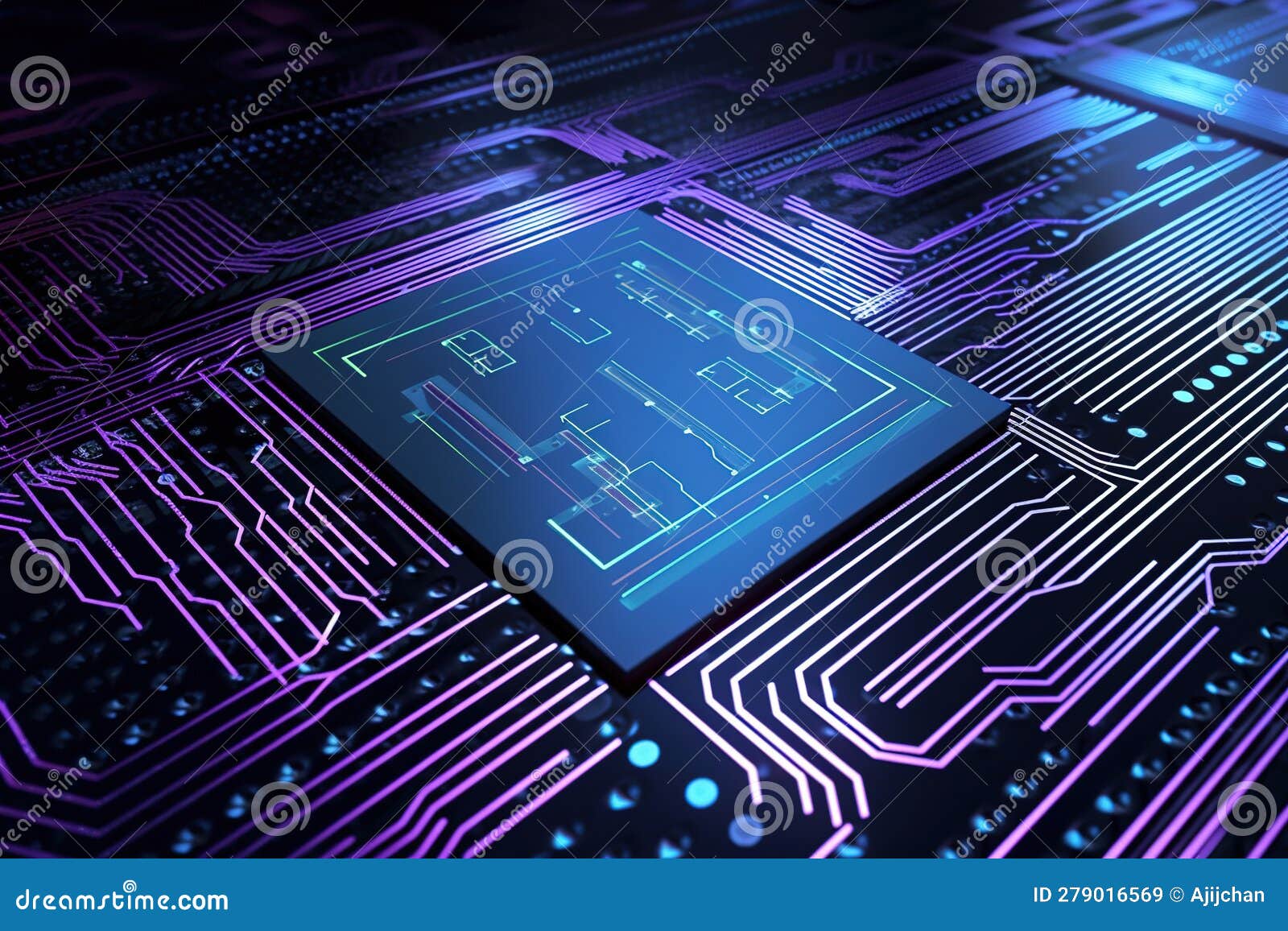 Technology Background with Futuristic Chipset of High Speed Computing ...