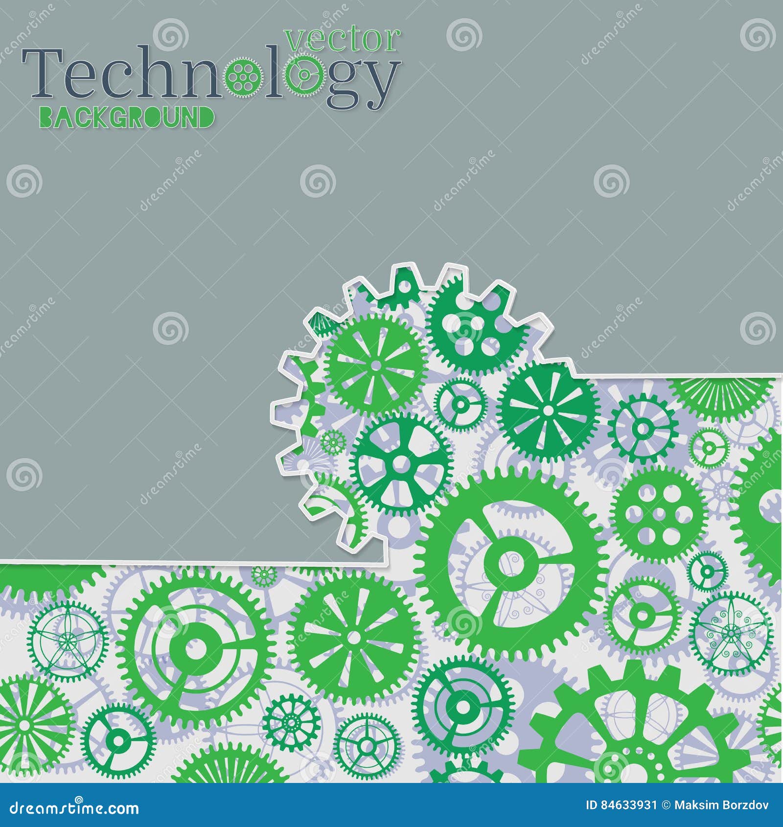 Technology Background with Gear Wheel, Cover Template. Stock Vector ...