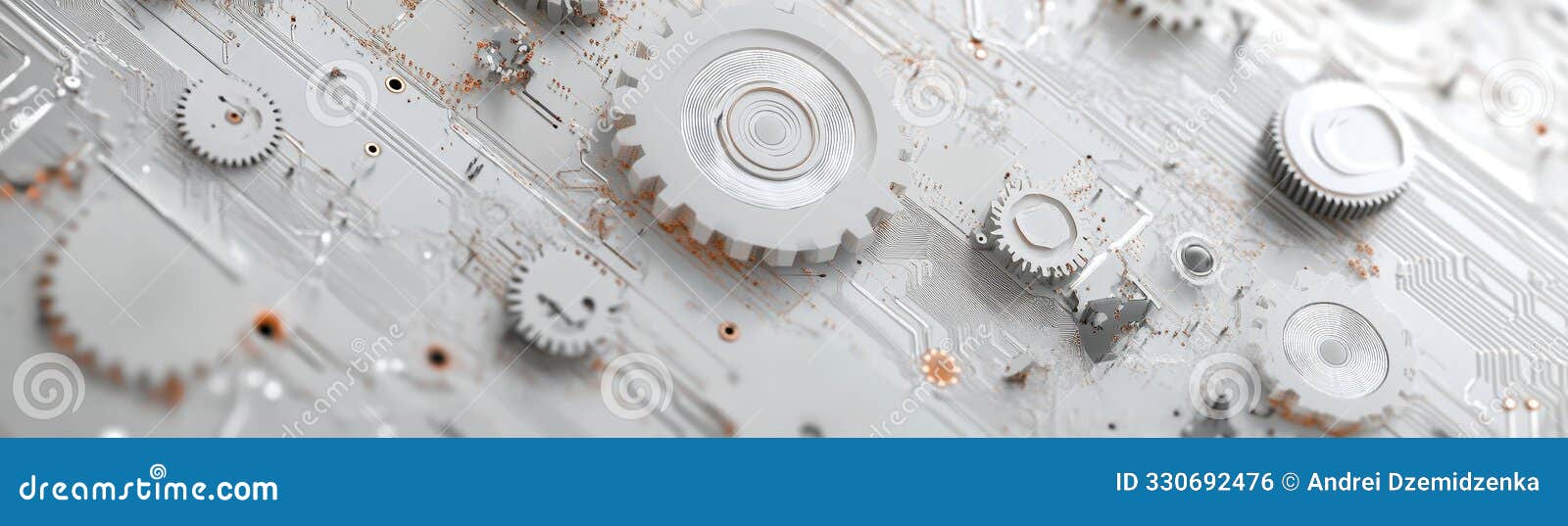 Technology Background with Gears and Circuit Board Lines and the Use of ...