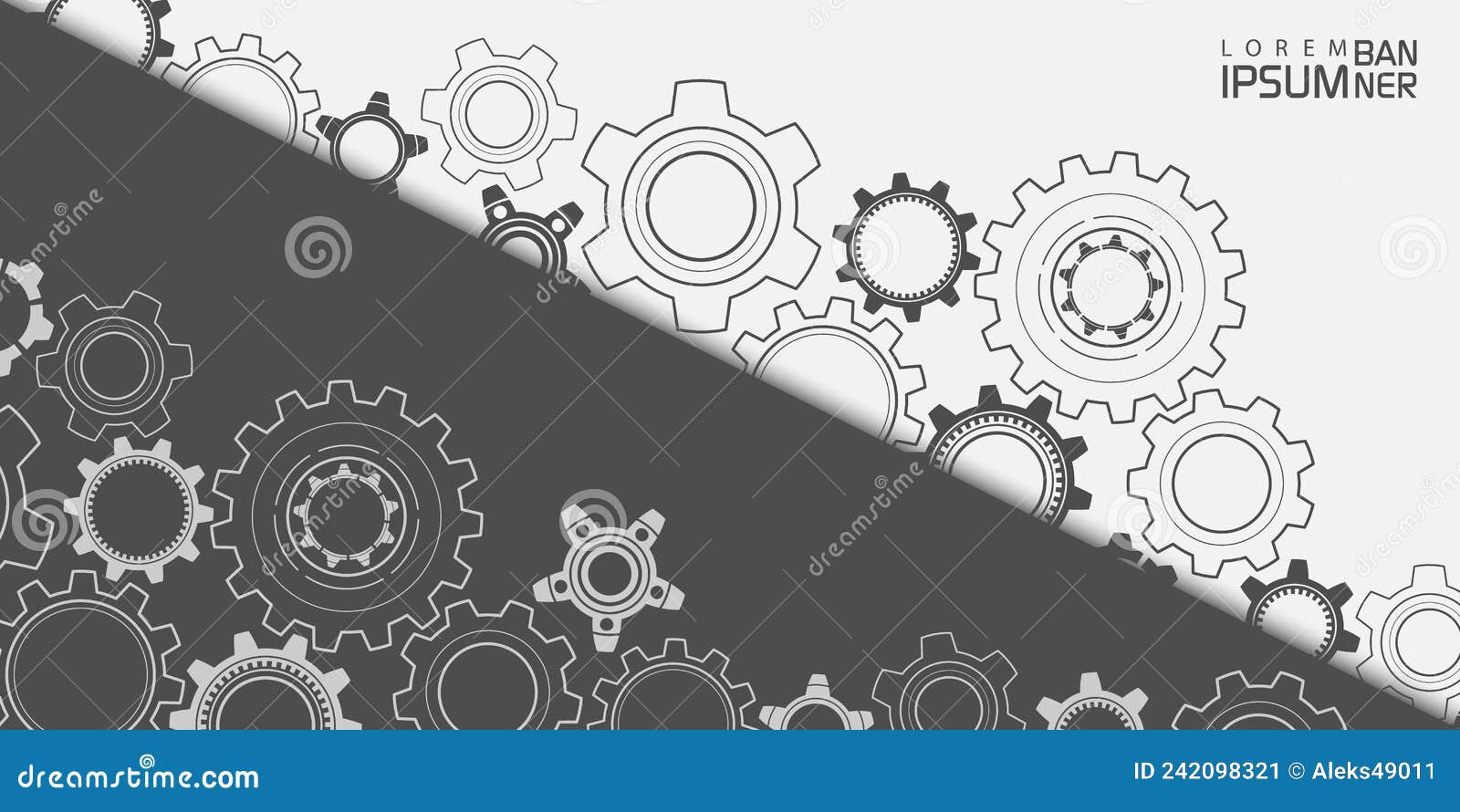 Technology Background with Gears.Technical Drawing of Gears ...