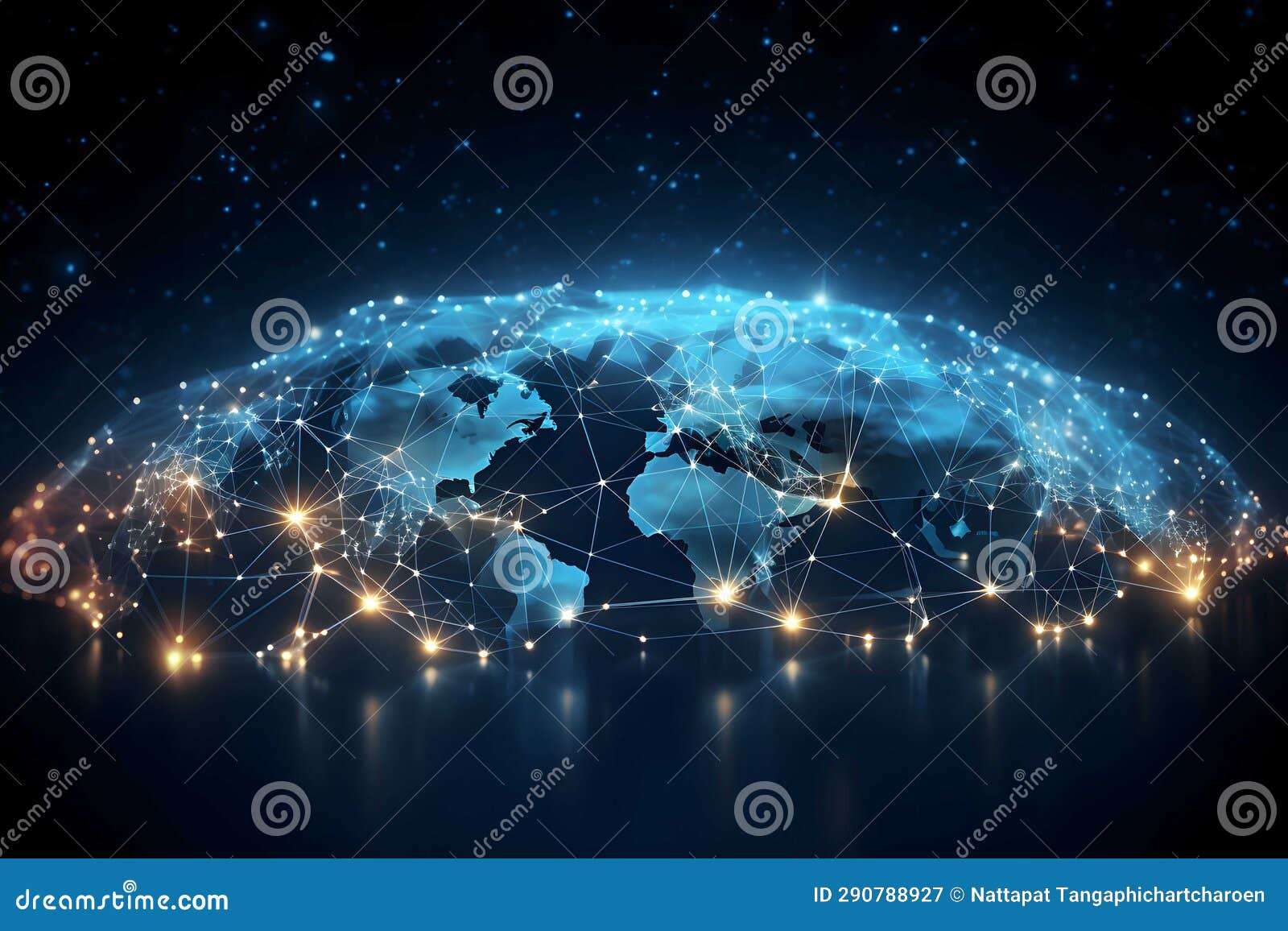 Technology Background Global Network Technology Line and Digital World ...