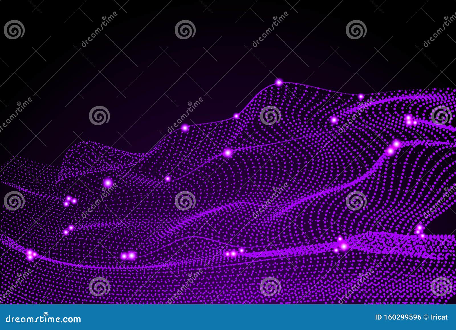Technology Background. Glowing 3d Purple Grid. Cyber Technology High ...