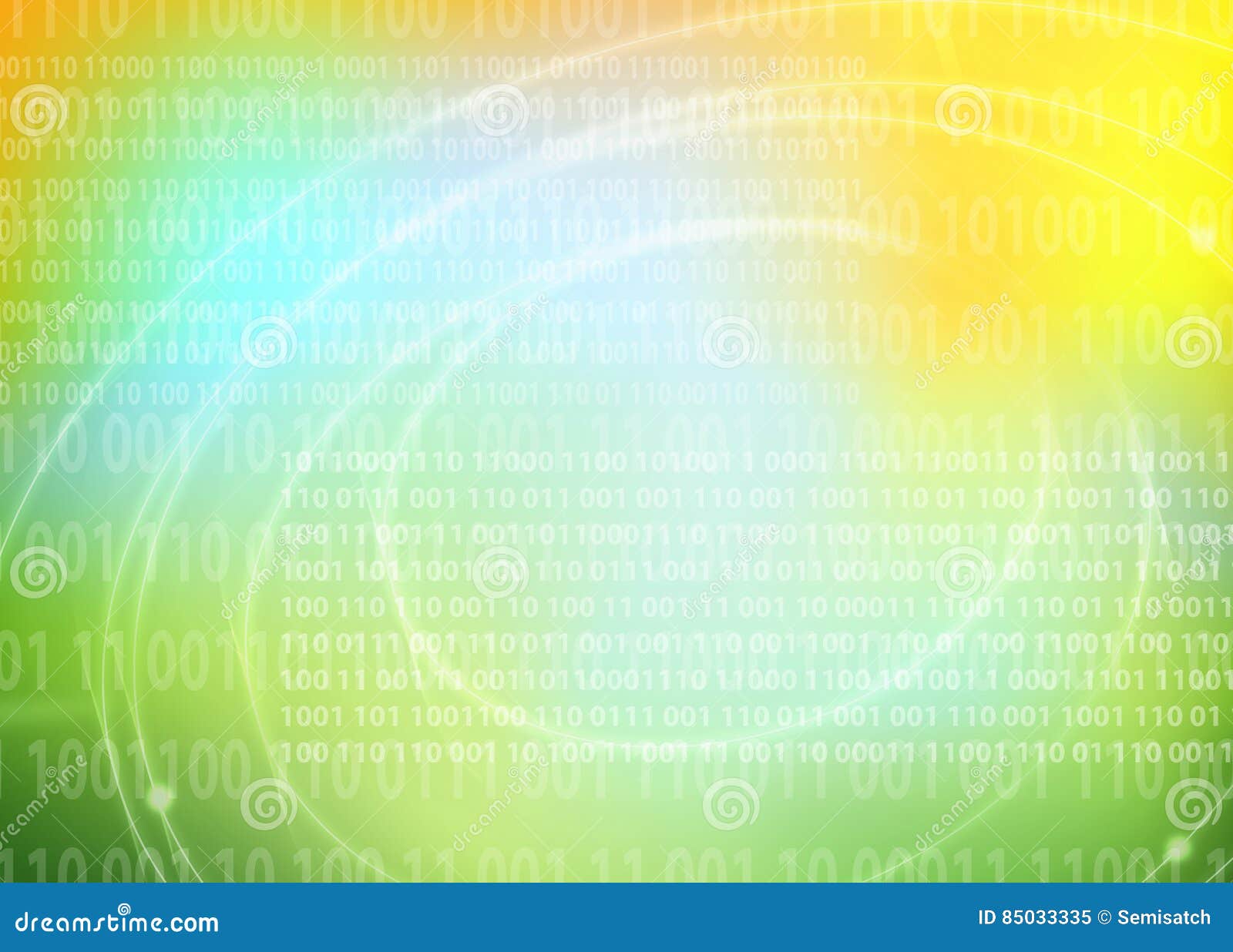 Technology Background in Green and Yellow Stock Illustration ...