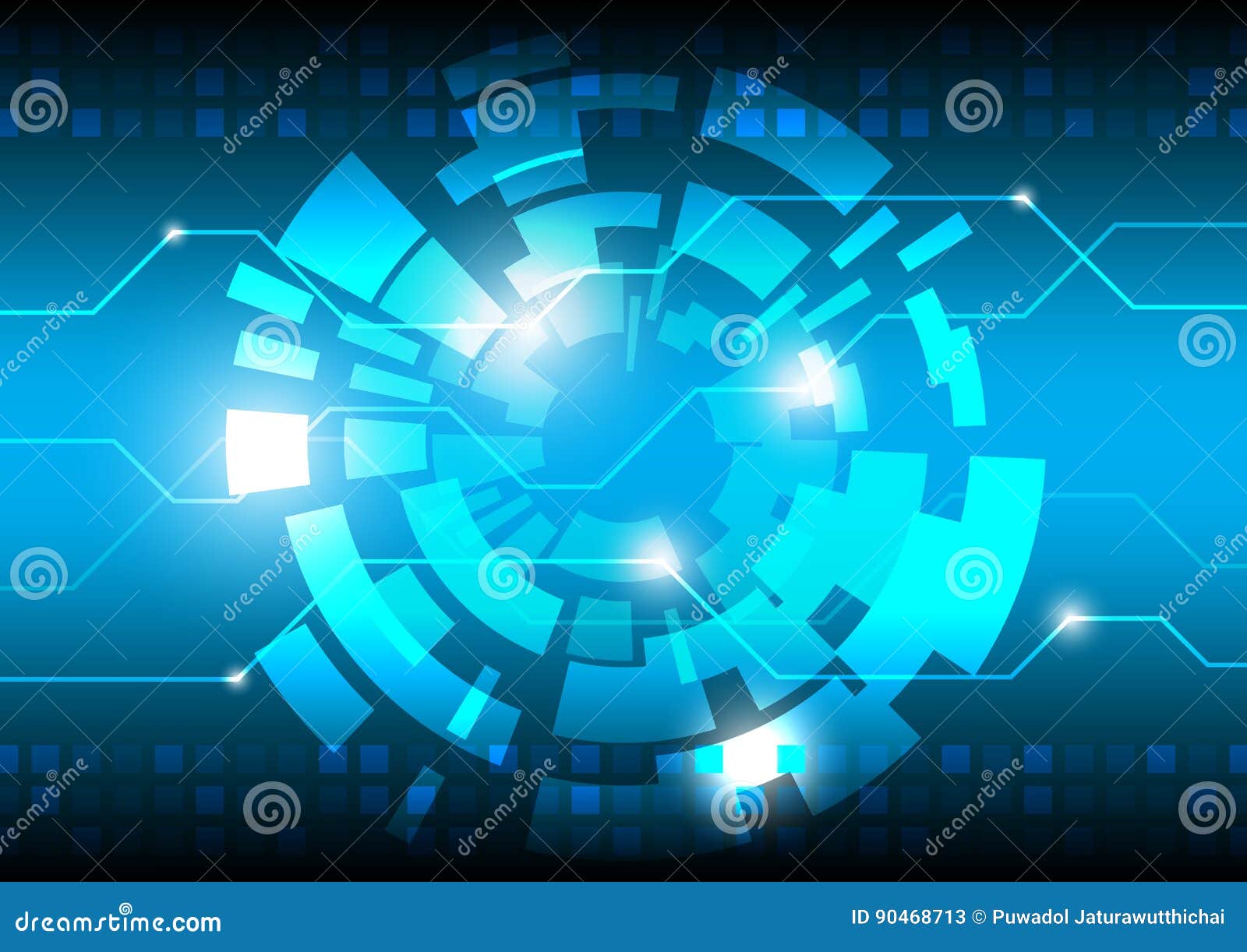 Technology Background Hi-tech Circle and Electrical Circuit . Stock ...
