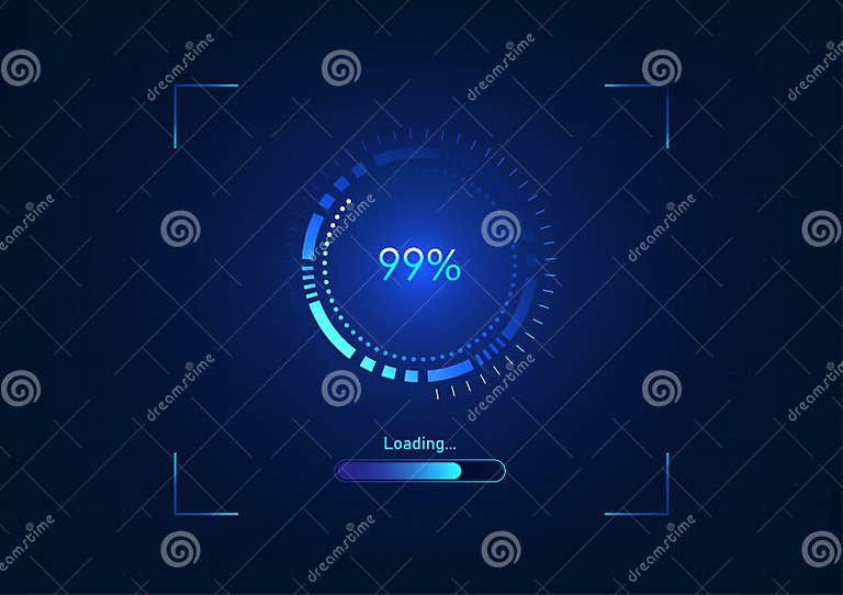 Technology Background, Hi Tech Digital Data Loading Screen Via Network ...