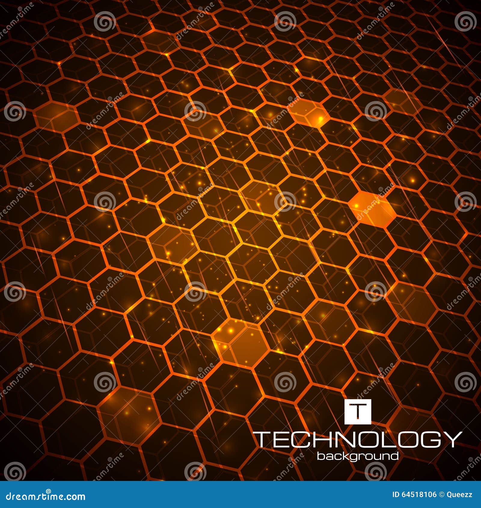 Technology Background with Honeycomb Texture. Stock Vector - Illustration of digital, bright ...