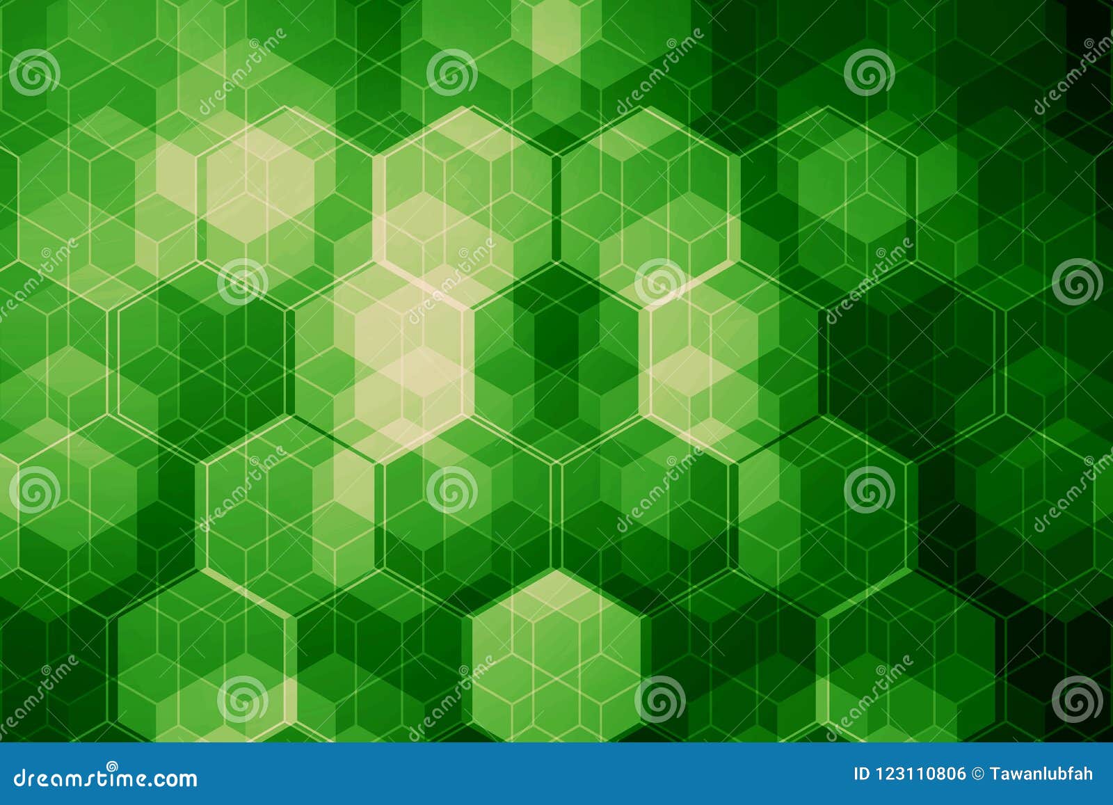Technology Background. Many Hexagonal Chain with Light. Abstract Stock ...