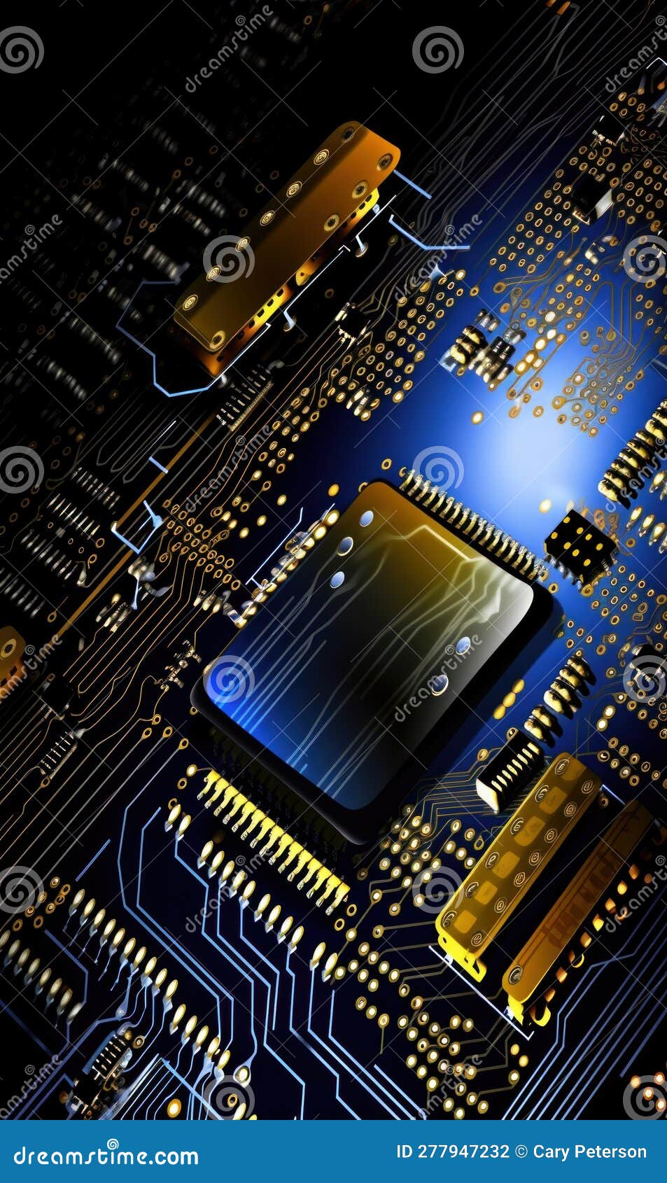 Technology Background with Microchip and Motherboard Stock Illustration ...