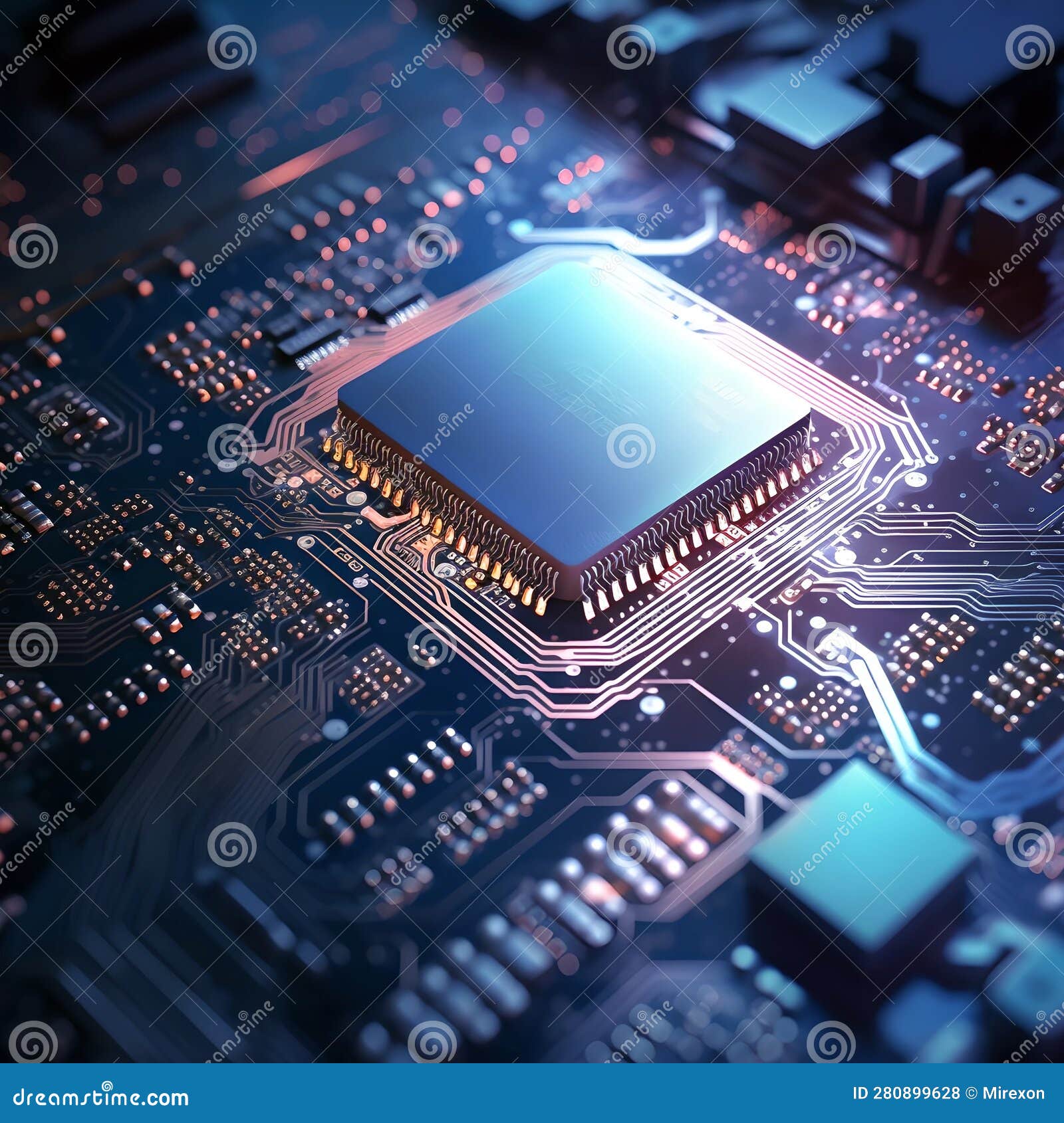 Technology Background Microprocessor Chipset Central Processor Unit Cyber and Futuristic Concept ...