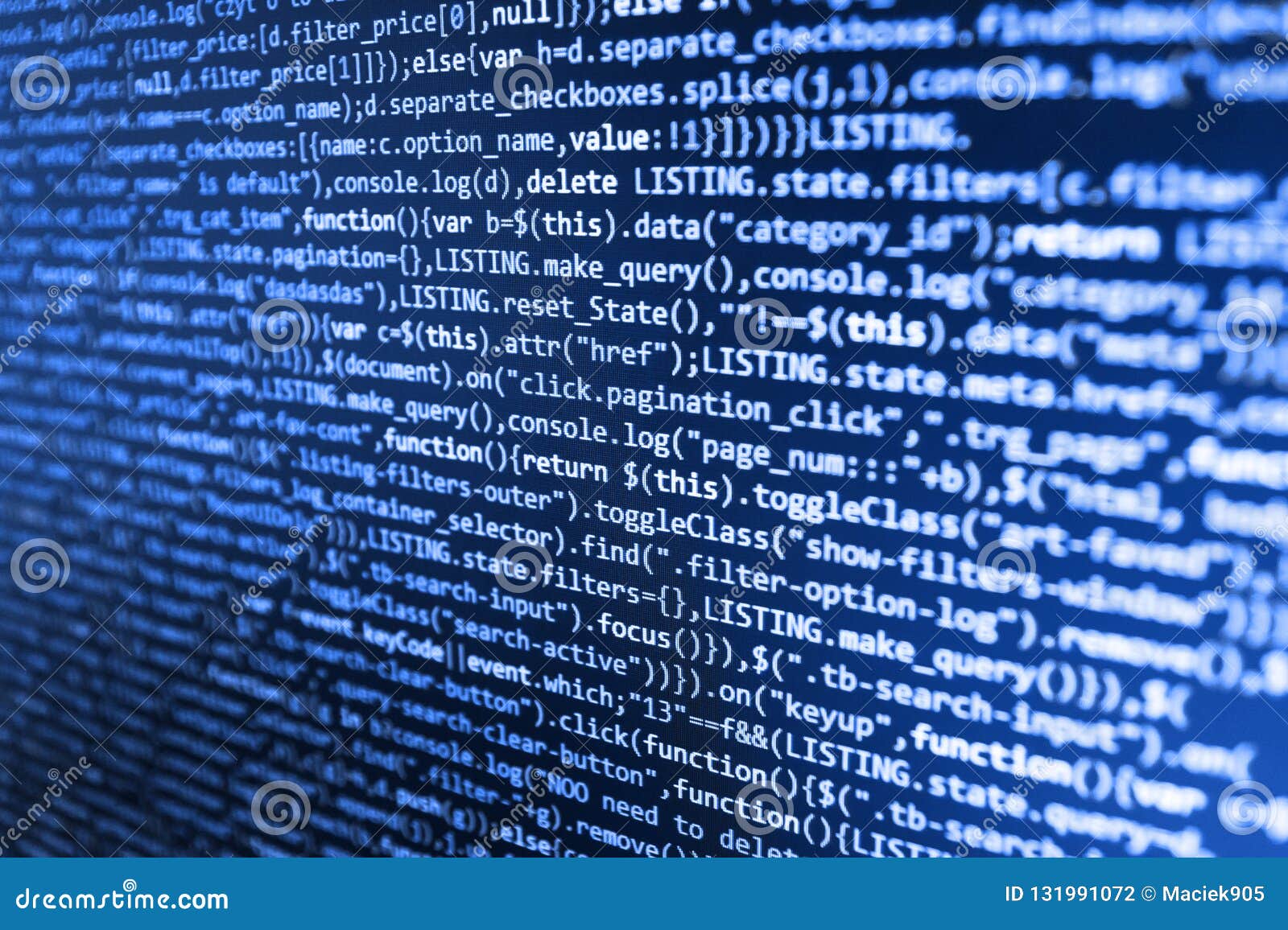 Technology Background. Modern Tech. Binary Digits Code Editing. Mobile App Building Stock Photo ...