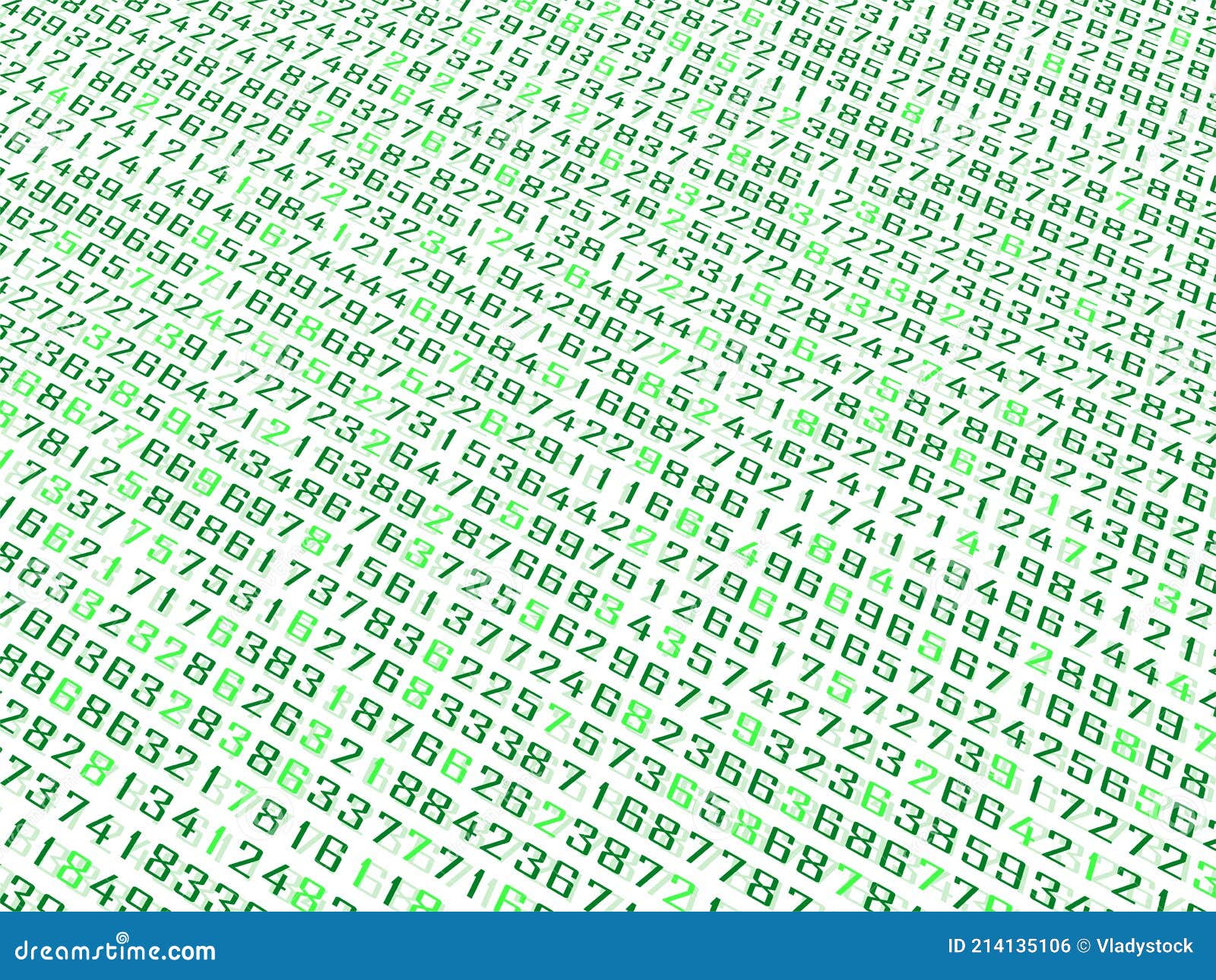 Numbers Matrix Generated. Digital Virtual Reality Visualization. Green ...