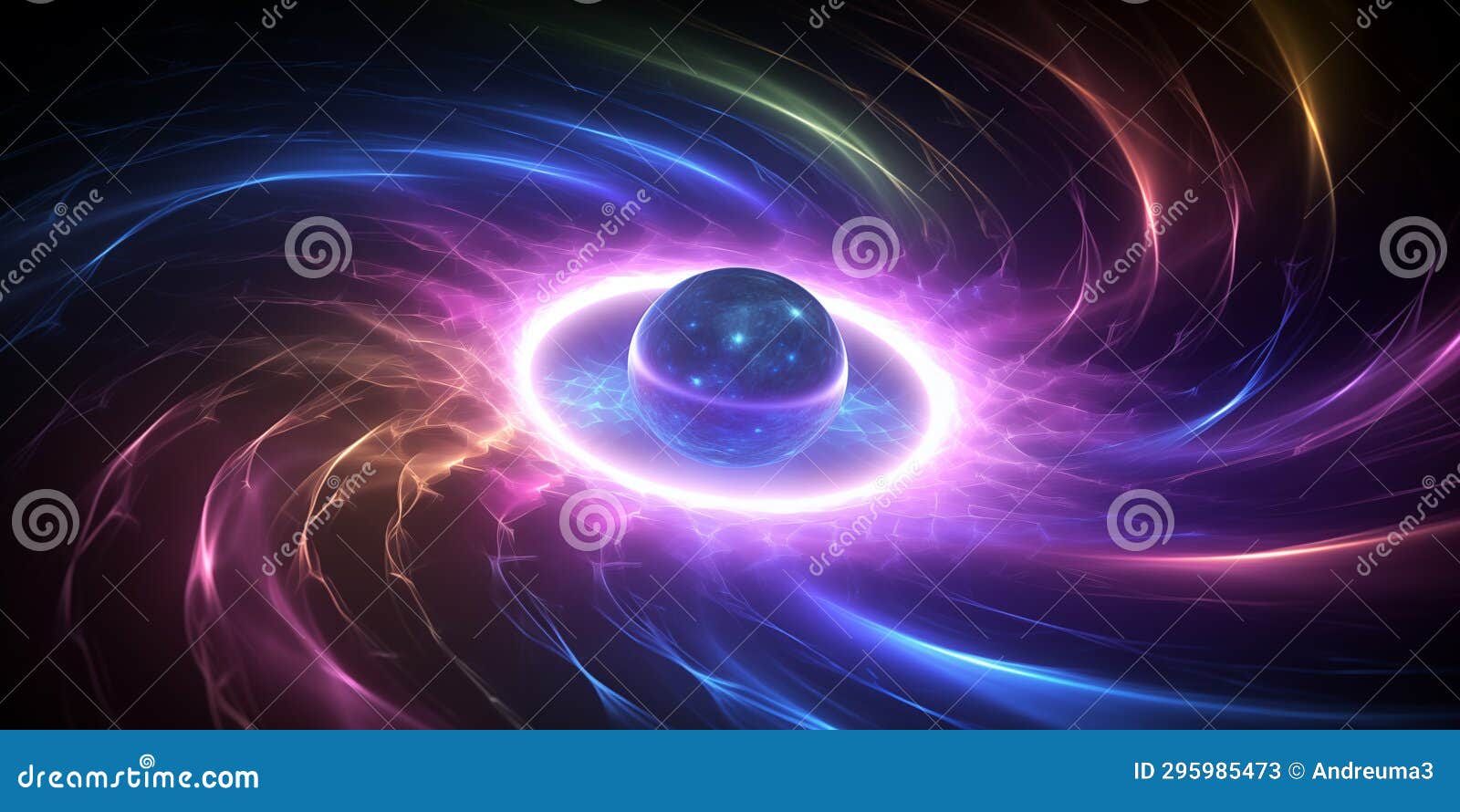 Science Background with Particles and Waves, Quantum Technology Stock ...