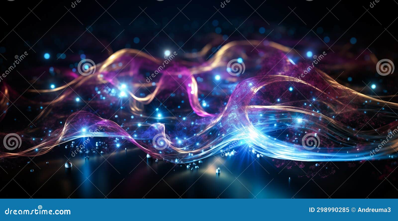 Science Background with Particles and Waves, Quantum Technology Stock ...