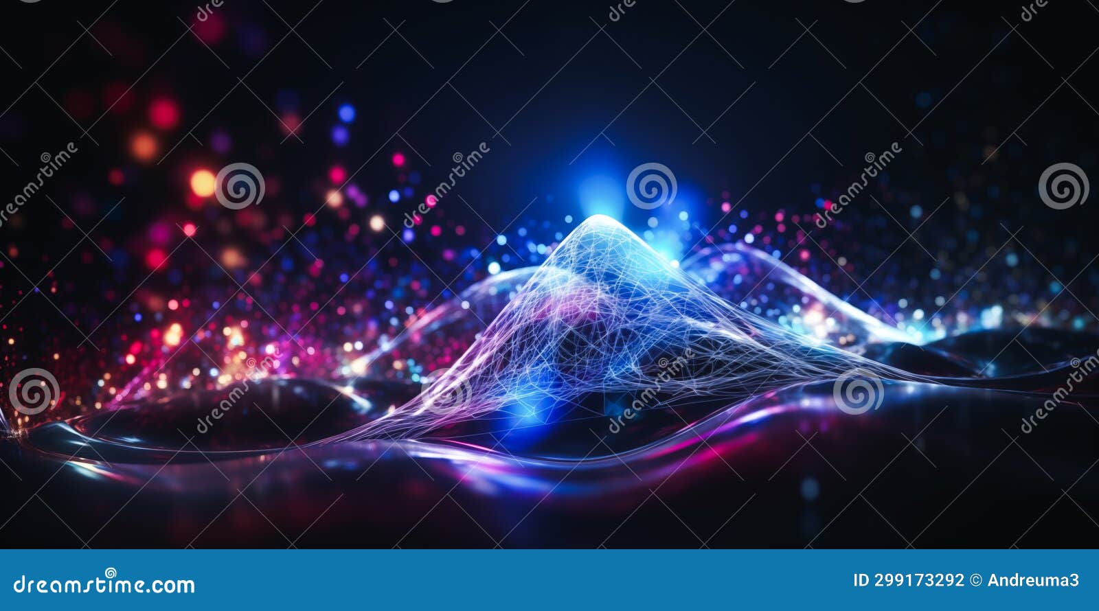 Science Background with Particles and Waves, Quantum Technology Stock ...