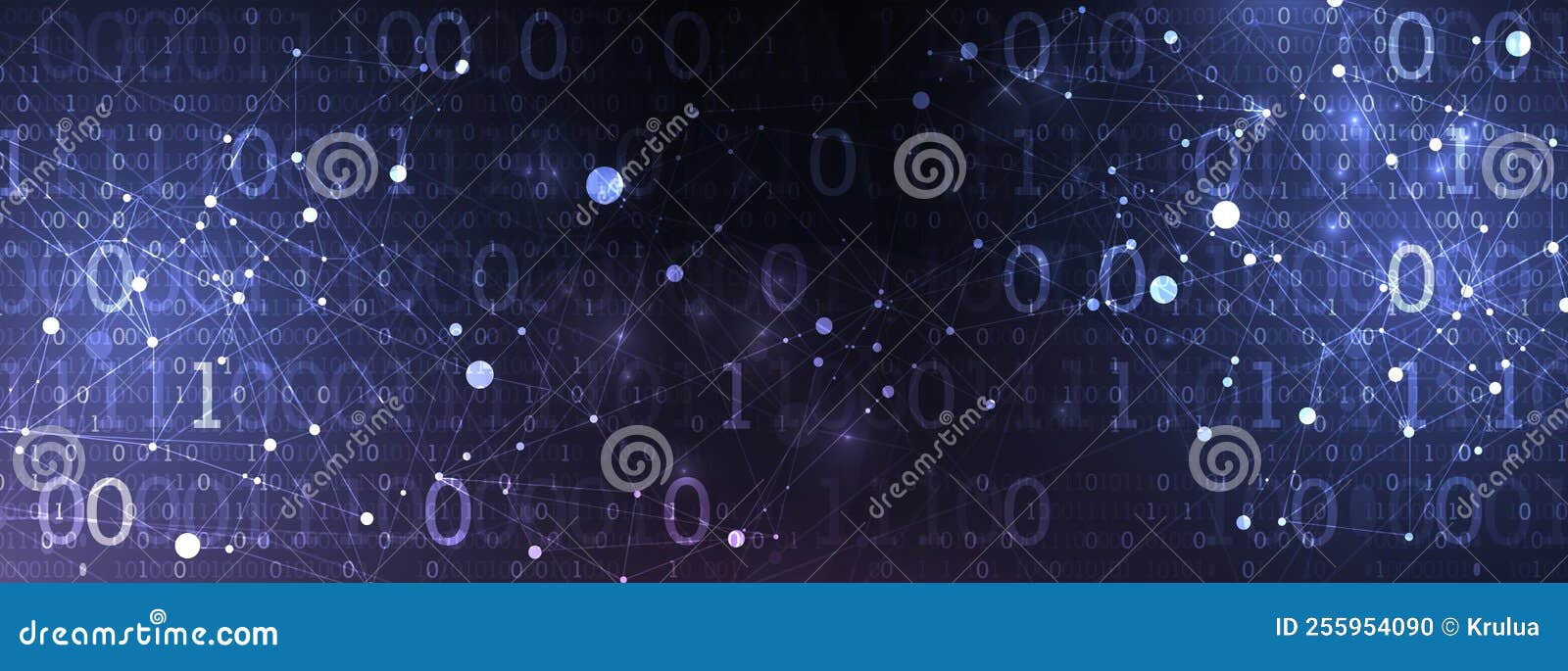 Technology Background With Plexus Effect Big Data Concept Binary