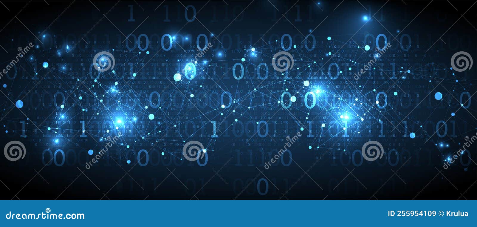 Technology Background With Plexus Effect Big Data Concept Binary