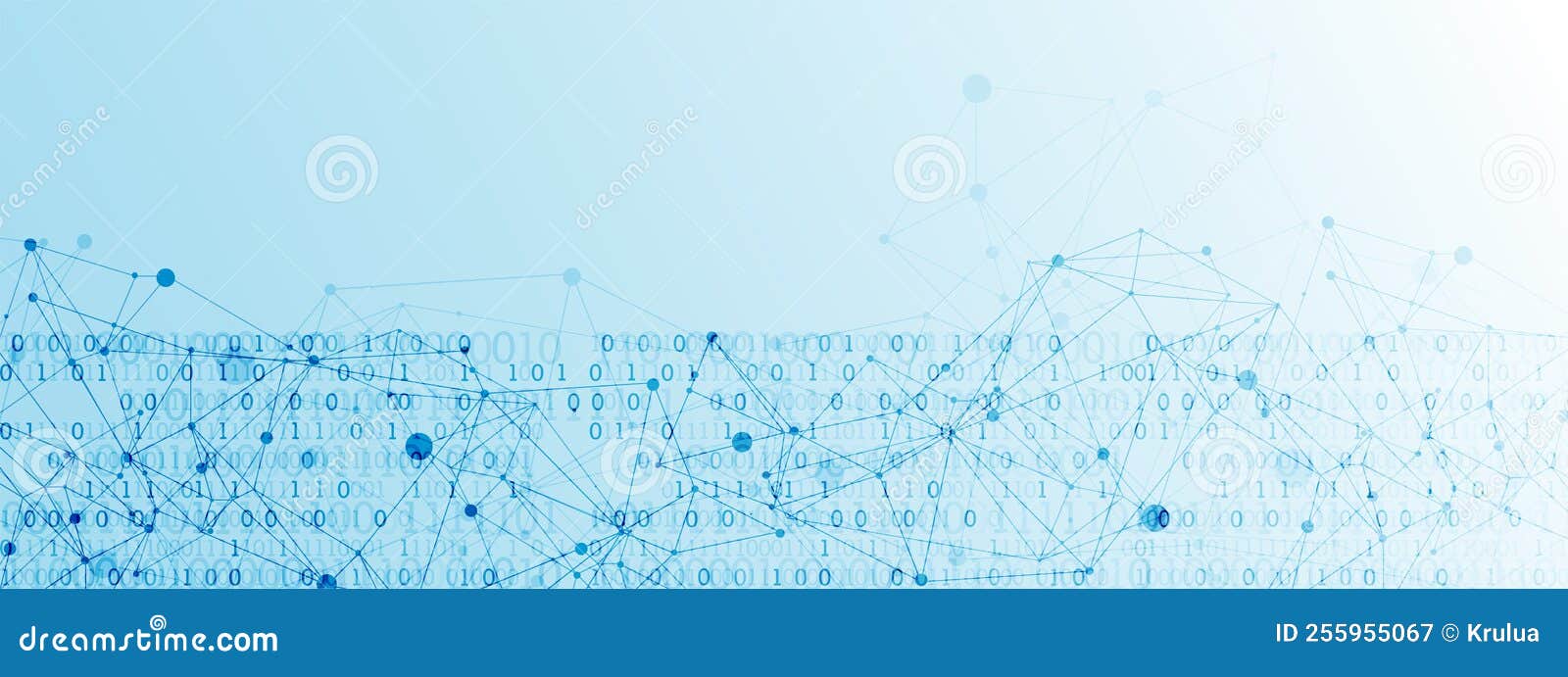 Technology Background with Plexus Effect. Big Data Concept. Binary Computer Code Stock Vector ...