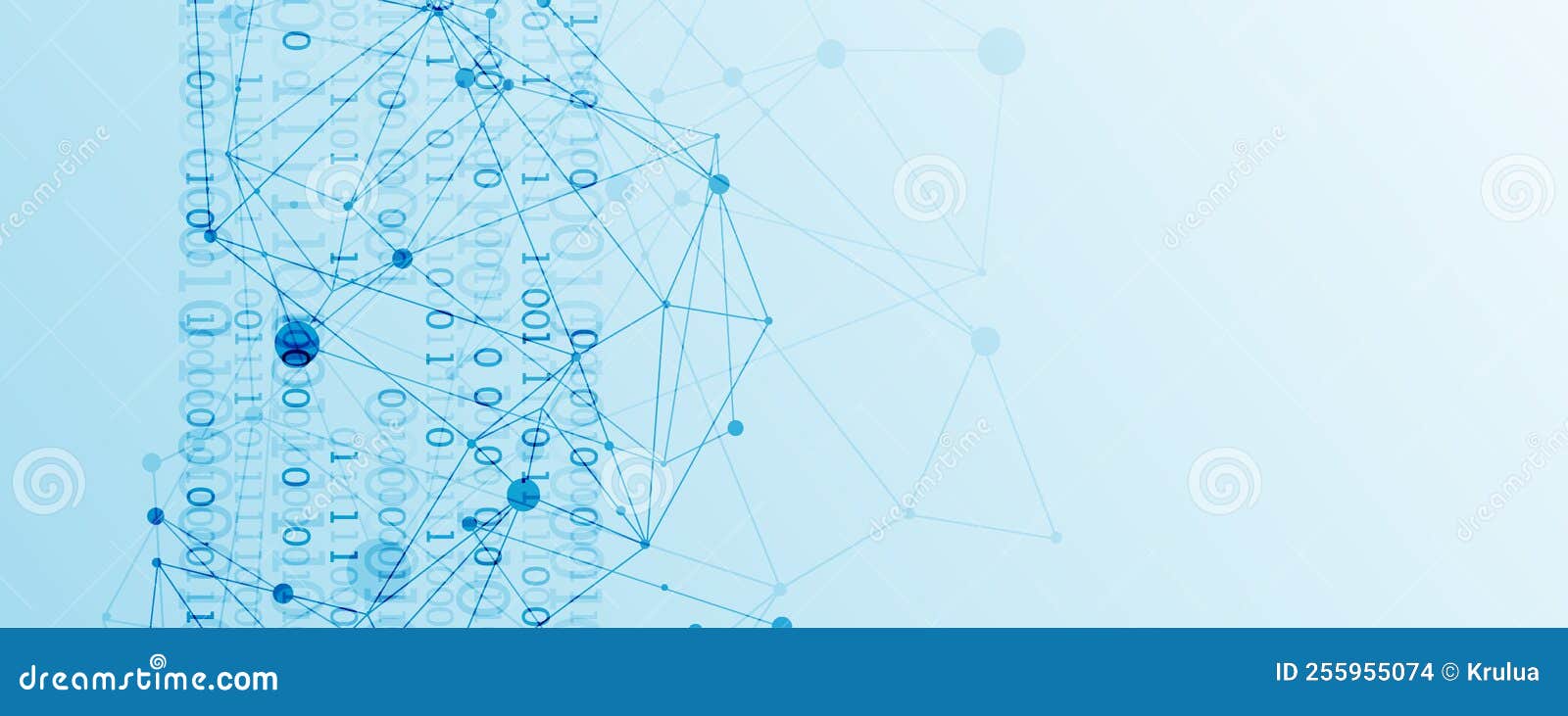 Technology Background With Plexus Effect Big Data Concept Binary Computer Code Stock Vector