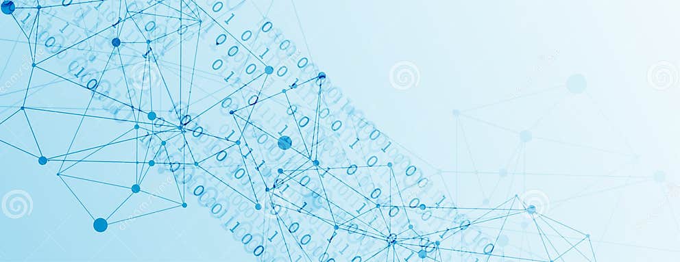 Technology Background with Plexus Effect. Big Data Concept. Binary Computer Code Stock Vector ...