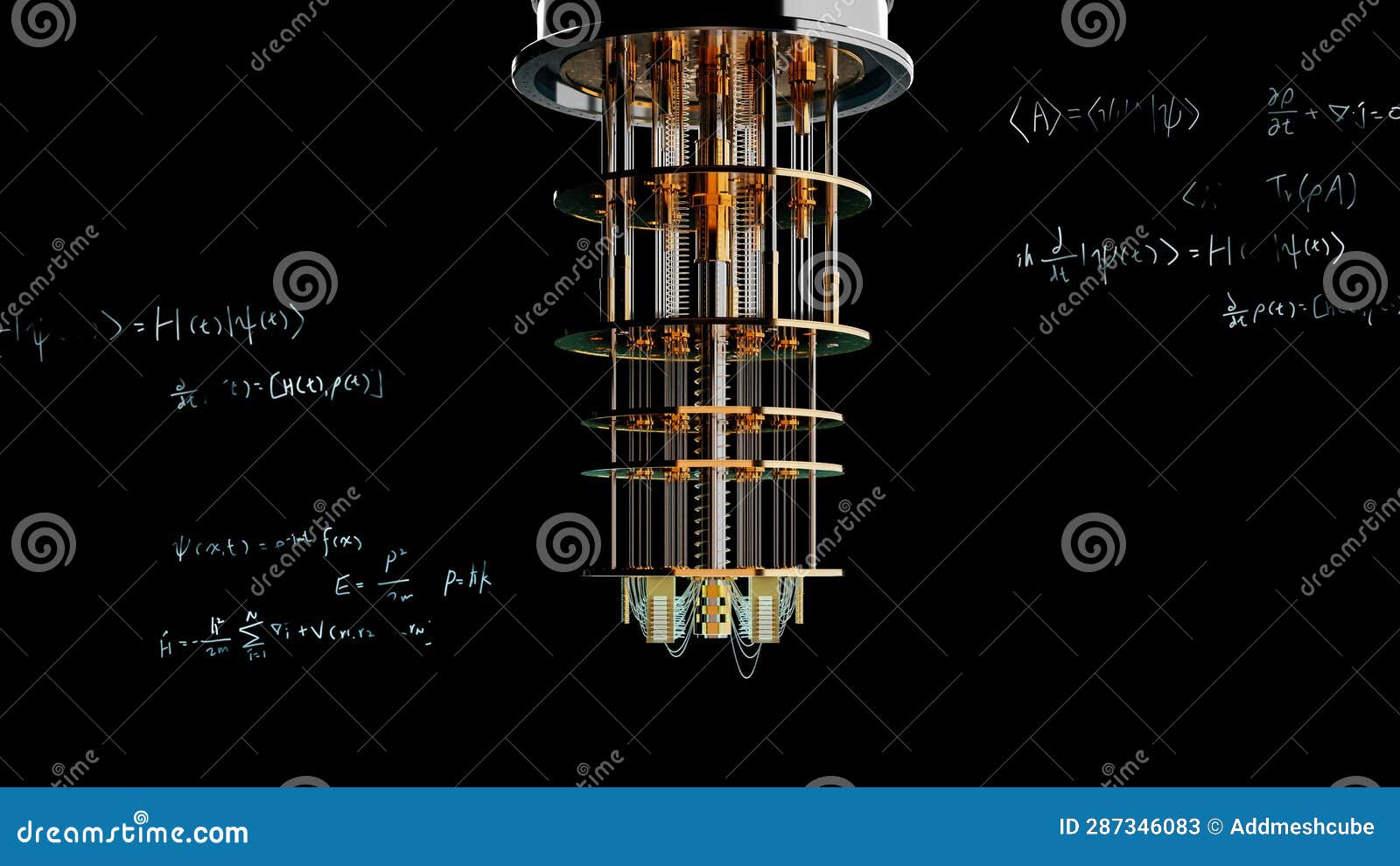 Technology Background of Quantum Computing Concepts, 3d Rendering Stock ...