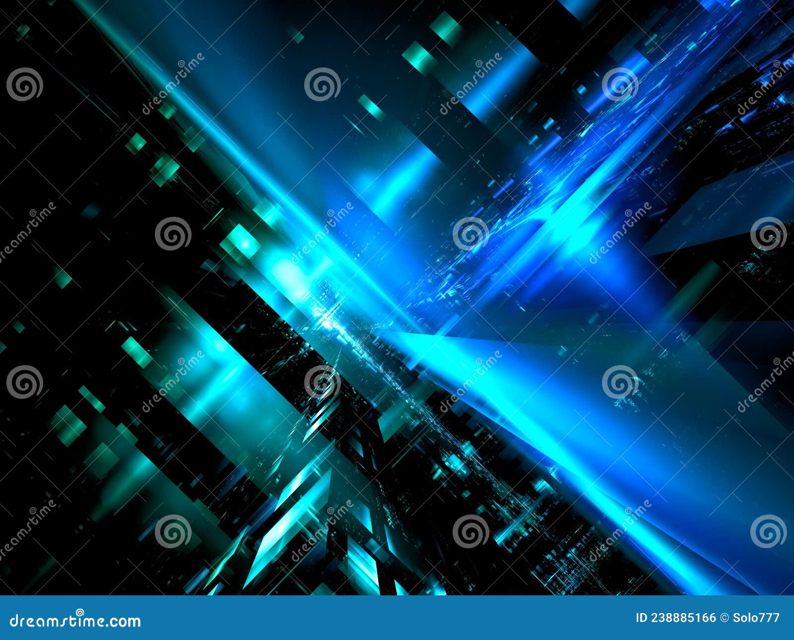 Technology Background with Rays of Light - Abstract 3d Illustration ...
