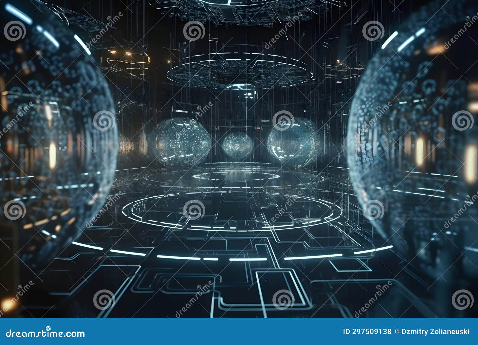 Technology Background with Space. Generative AI Stock Illustration ...
