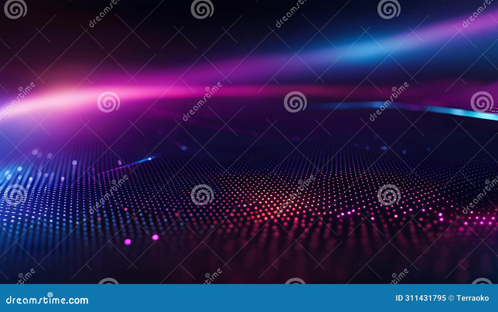 Technology Background with Surface Lines and Dots. Futuristic Digital ...