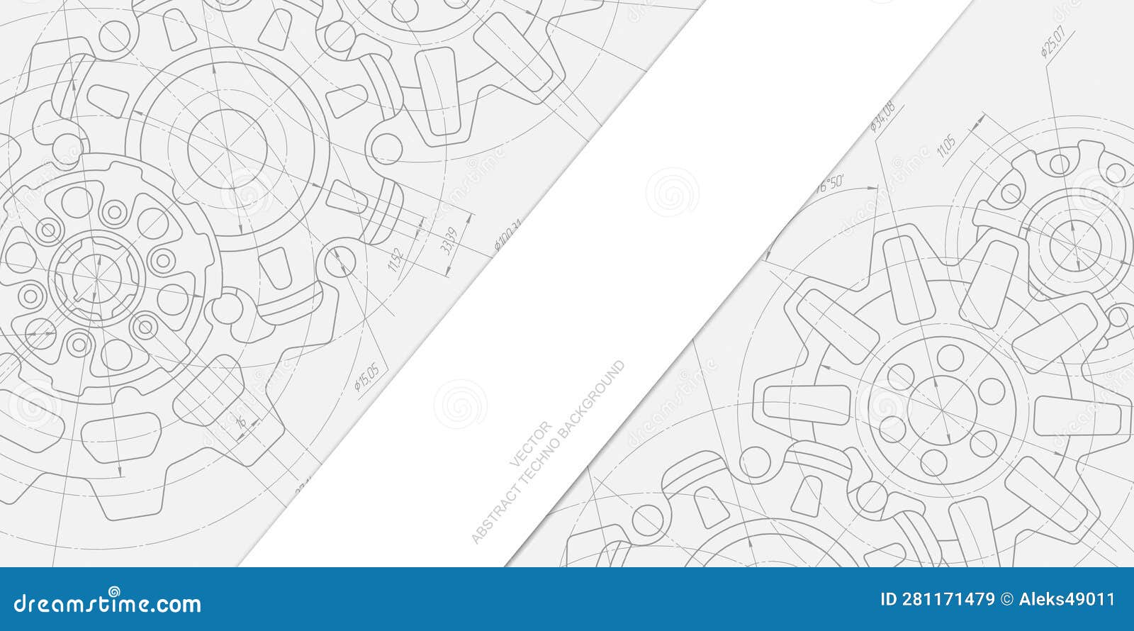 Technology Background .Technical Drawing of Gears .Engineering Concept ...
