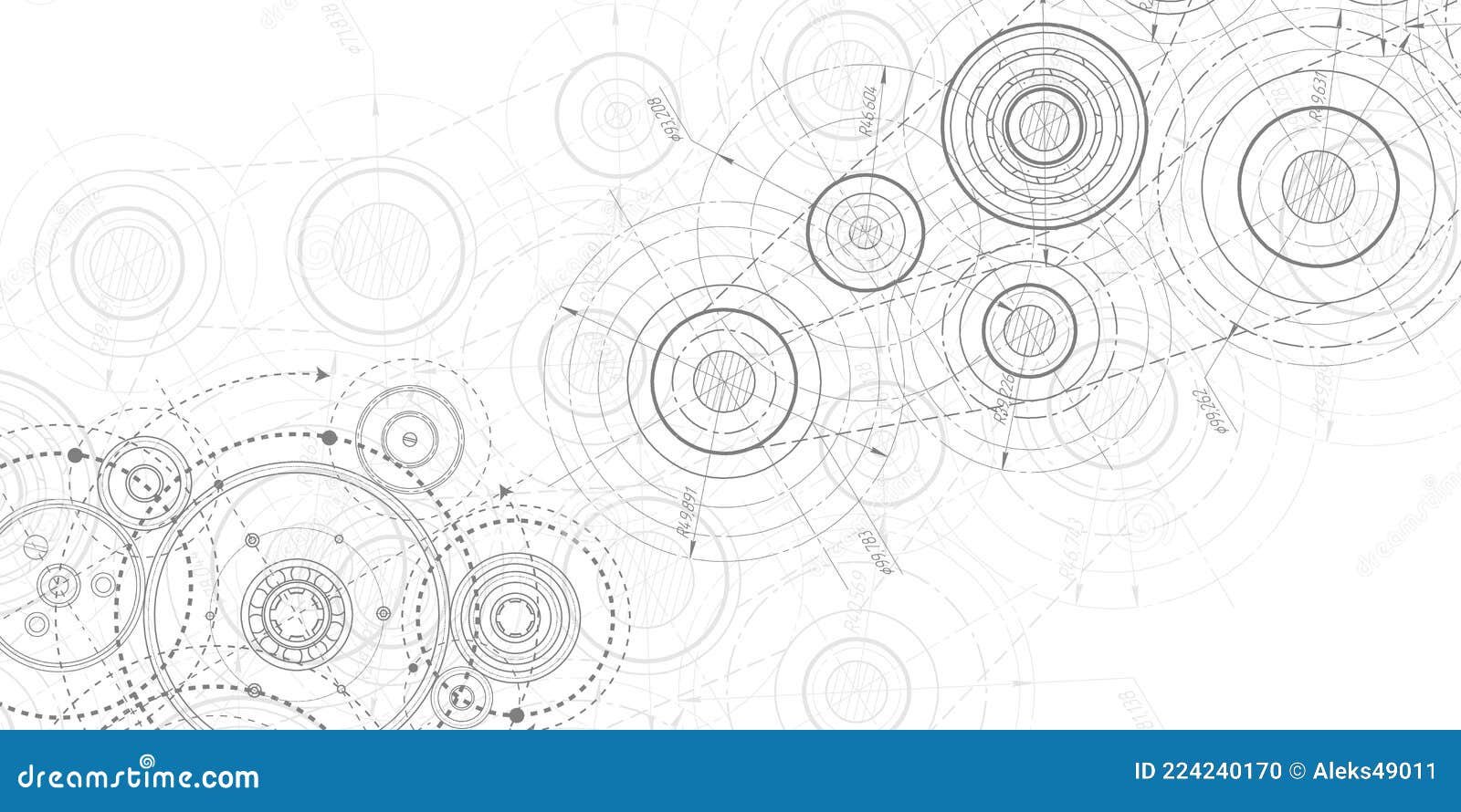 Technology Background .Technical Drawing of Gears .Rotating Mechanism ...
