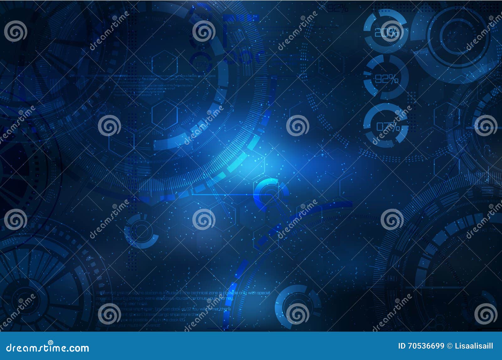 Technology Background. Technological Elements on Sky. Illustration with Techno Element. Stock ...
