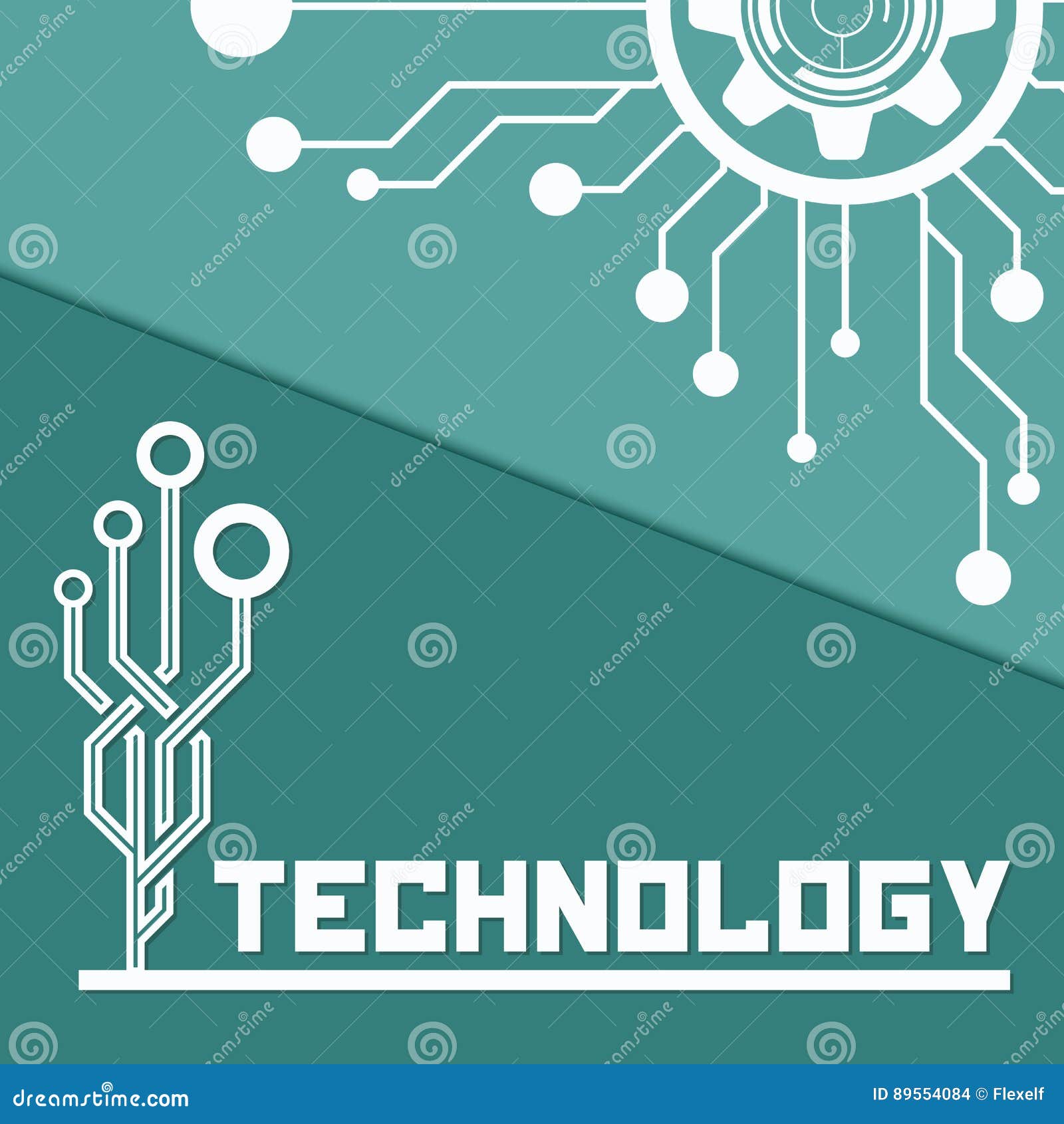 Technology Background Template. Stock Vector - Illustration of emblem ...