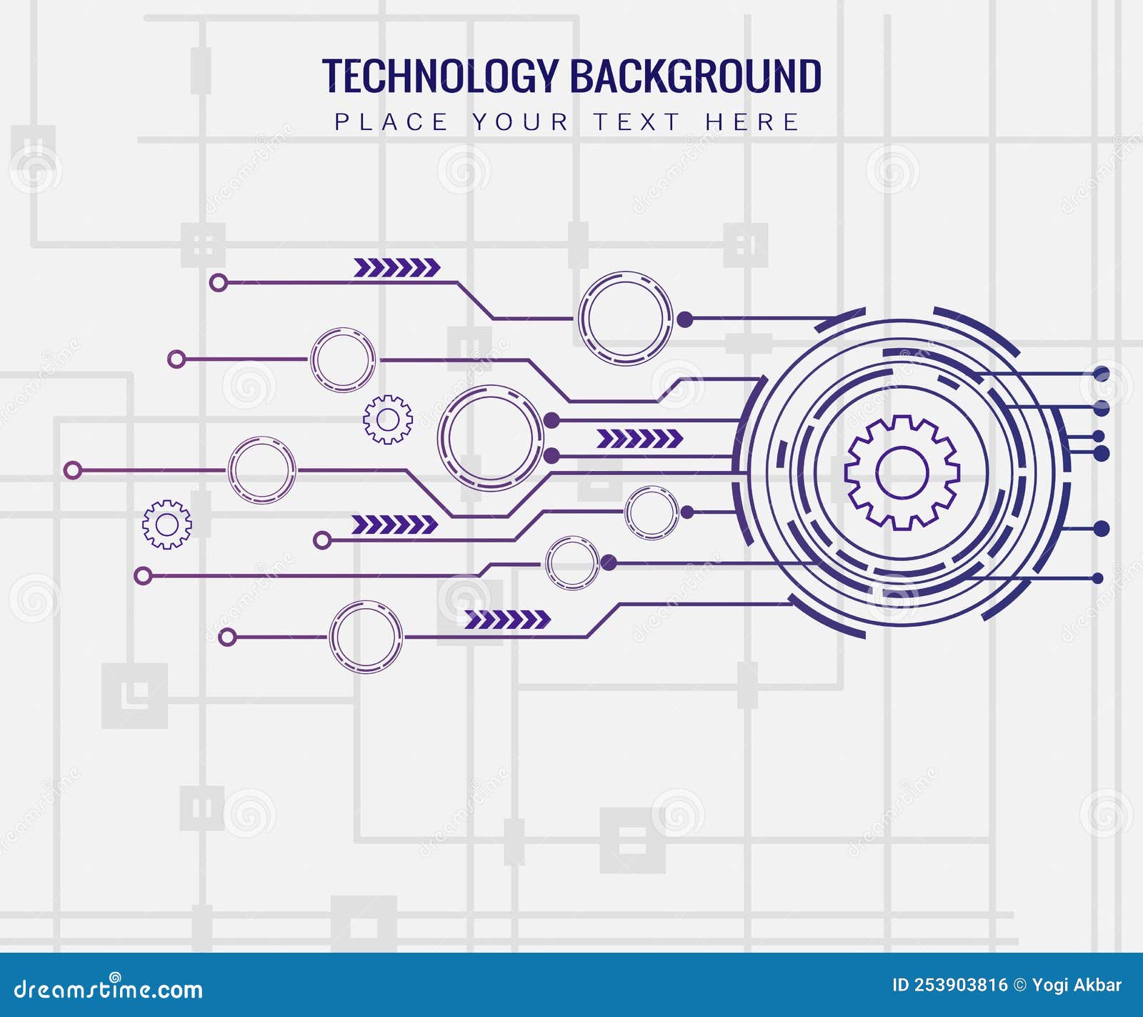 Technology Background with Various Elements Structural Stock Vector ...