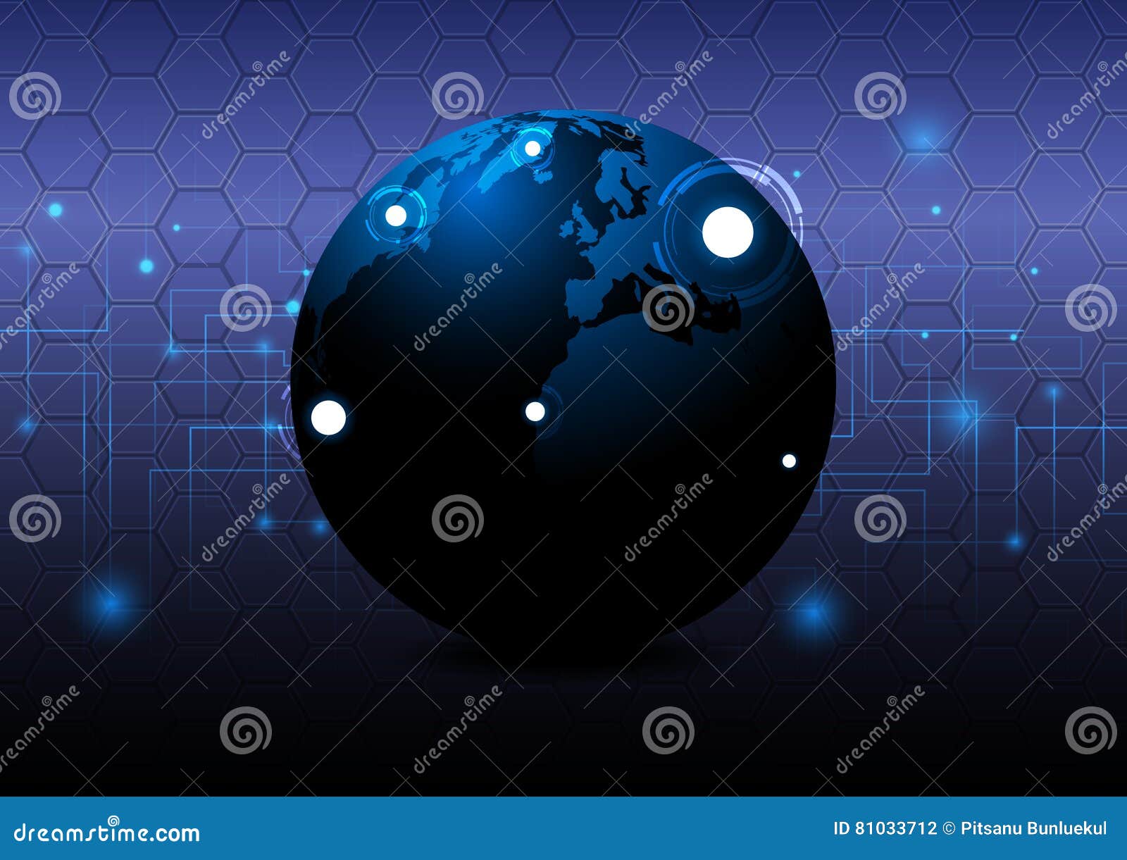 Technology Background Withe Earth Concept Design Some Elements of this ...