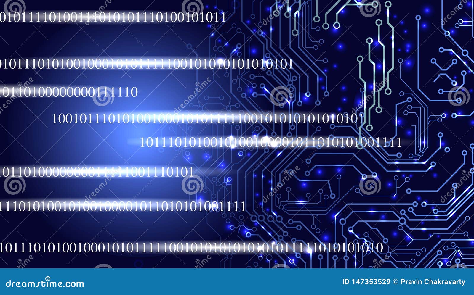 Technology Banner.binary Technology Background. Stock Vector ...